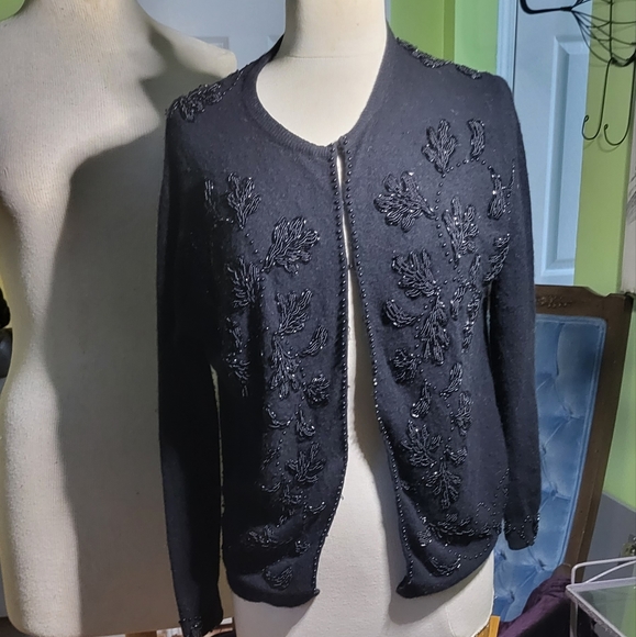 Vintage | Sweaters | Exquisite Vintage Beaded Cashmere Cardigan | Poshmark